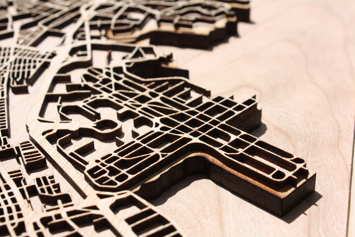 Three Layer 3D Laser Cut Wooden Maps – justmaps.com