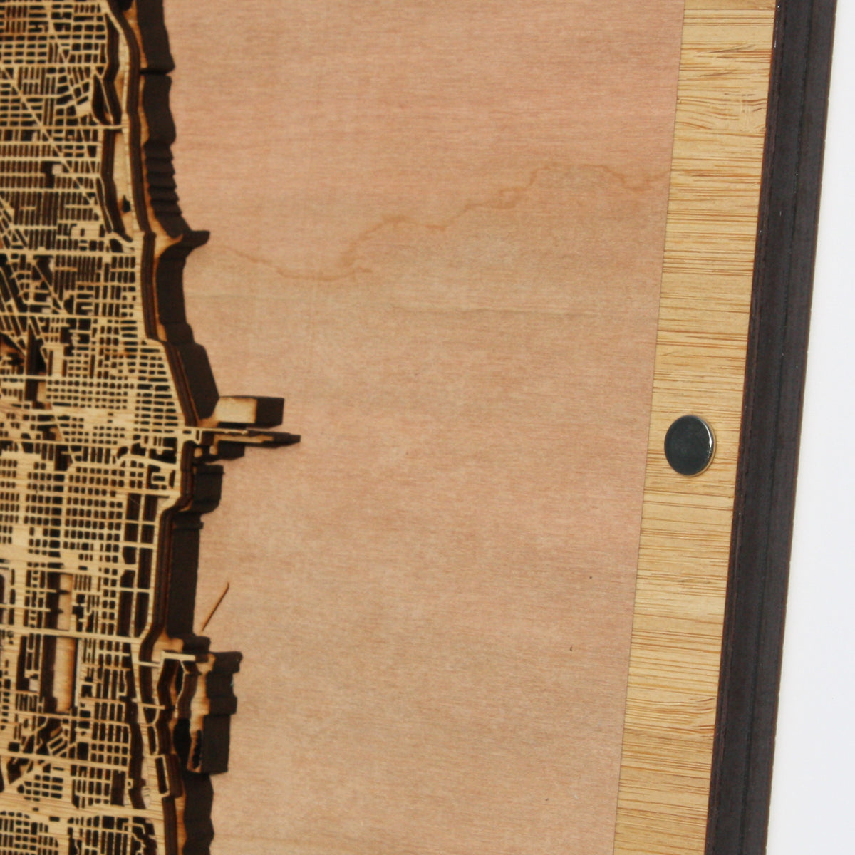 Chicago, IL - Laser Cut Wooden Map - 15x15in – justmaps.com